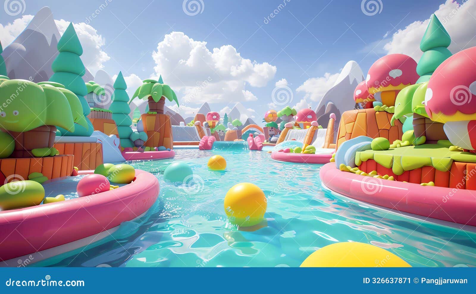 Develop A Game Interface With Inflatable Effect Elements That React To User Interactions Stock