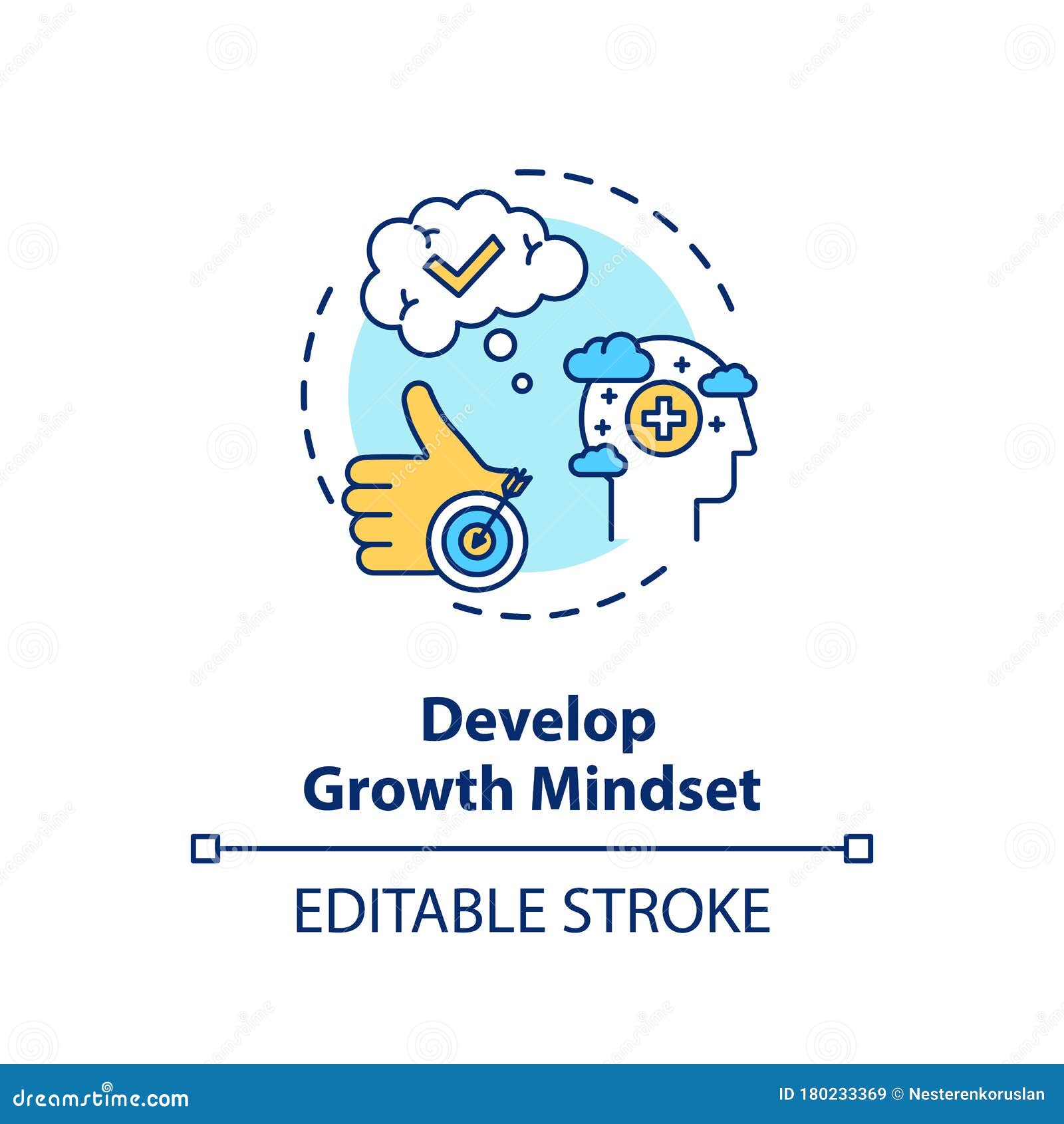 Develop Growth Mindset Concept Icon Stock Vector - Illustration of ...