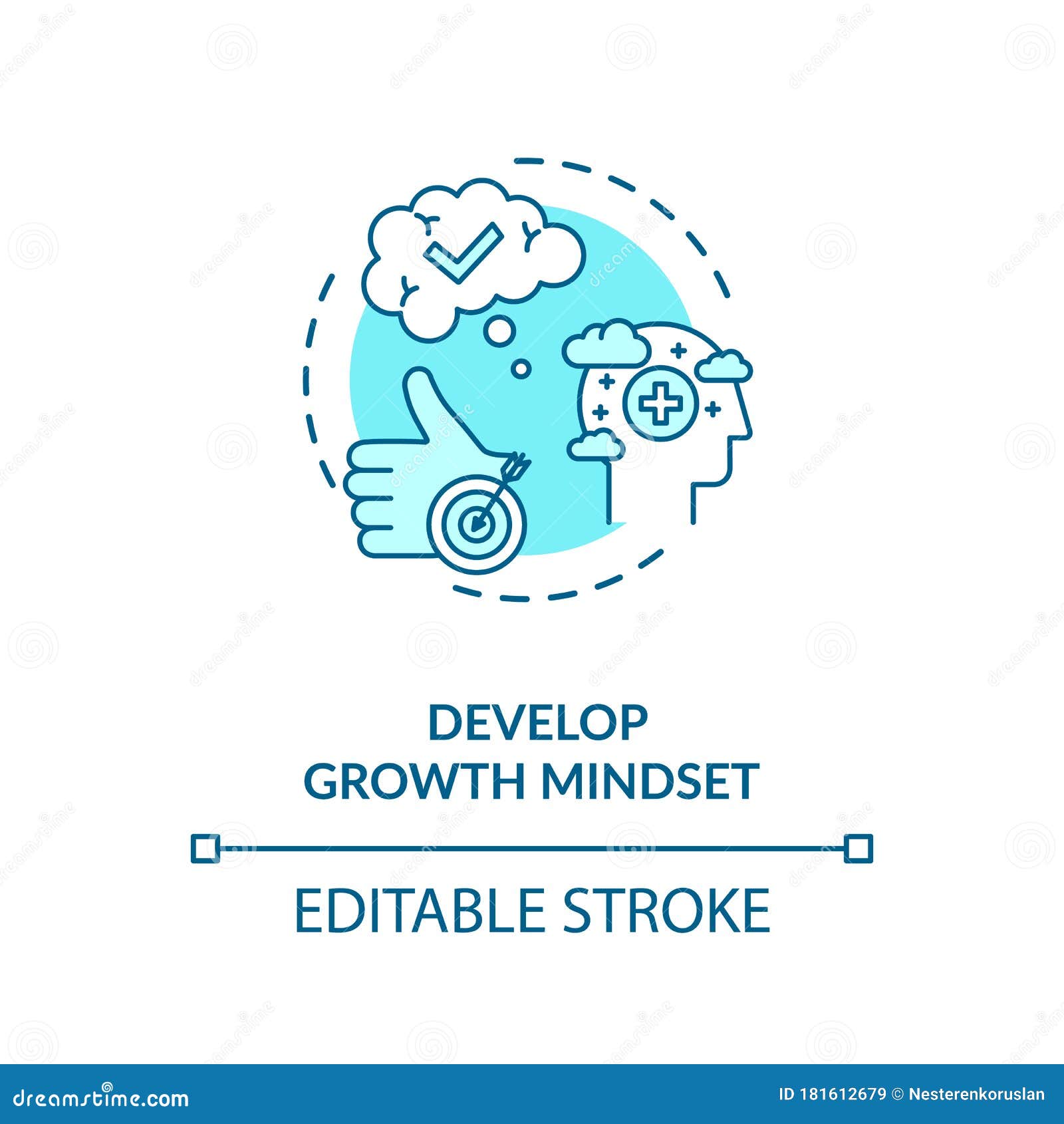 Develop Growth Mindset Concept Icon Stock Vector - Illustration of ...
