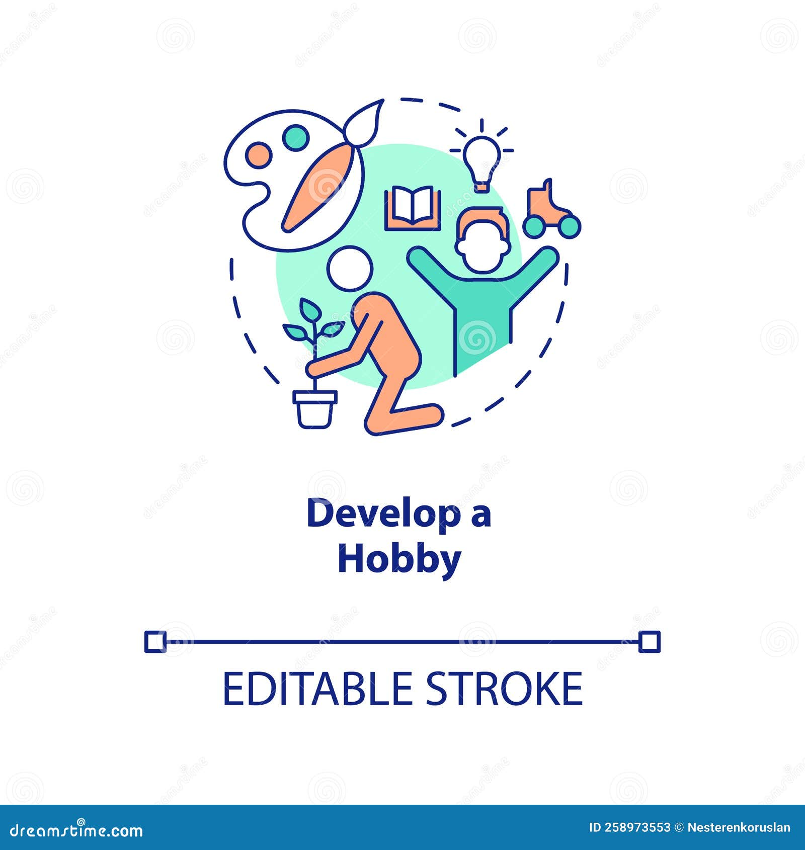 Develop hobby concept icon stock vector. Illustration of logo - 258973553