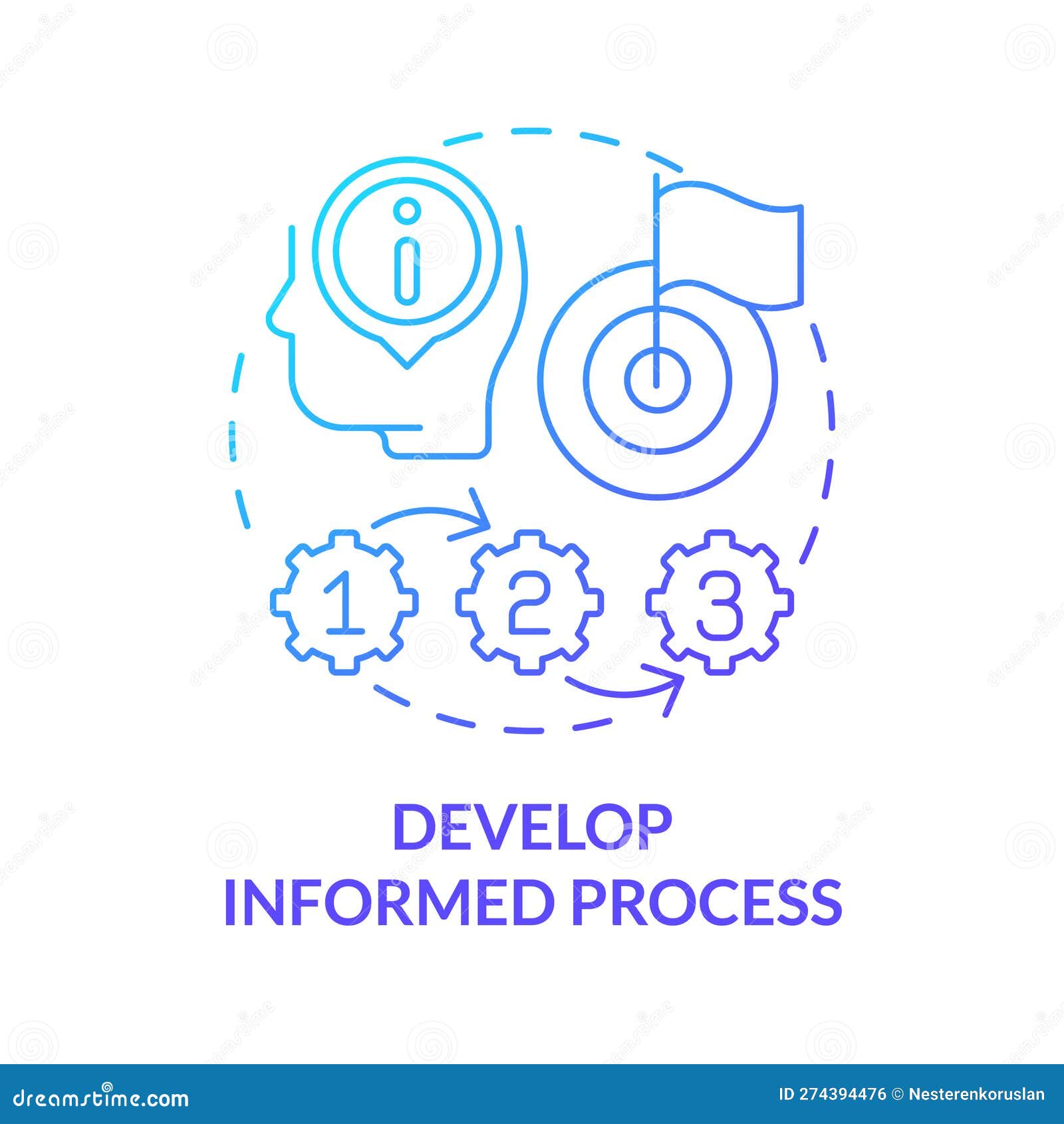 Develop Informed Process Blue Gradient Concept Icon Stock Vector ...