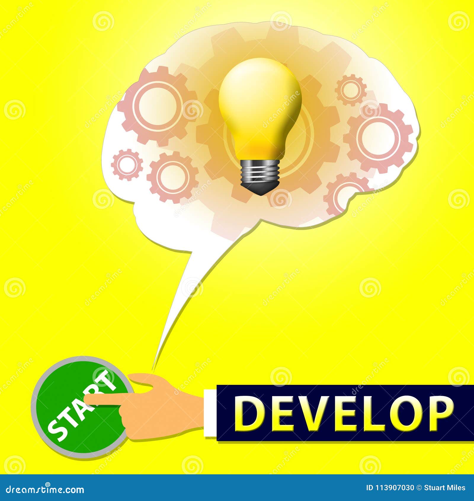 Develop Light Represent Success and Progress 3d Illustration Stock ...