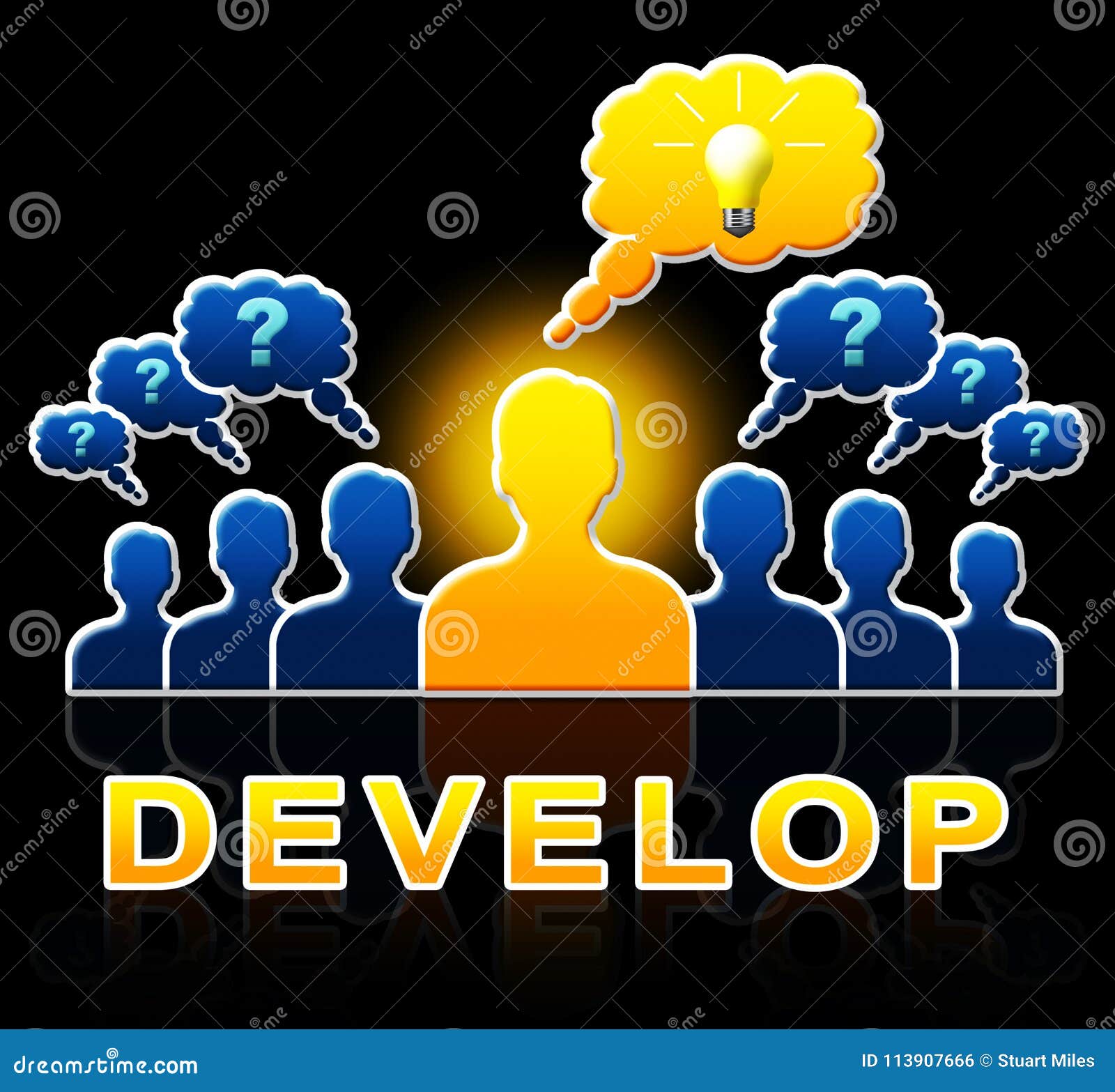 Develop People Means Growth Progress 3d Illustration Stock Illustration ...