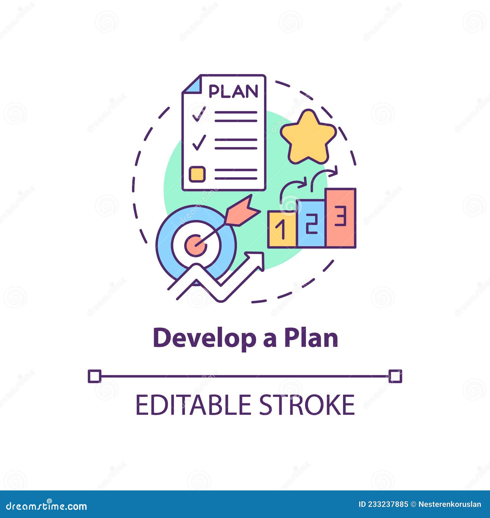 Develop plan concept icon stock vector. Illustration of promotion ...