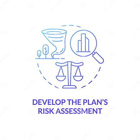 Develop Plan Risk Assessment Blue Gradient Concept Icon Stock Vector ...