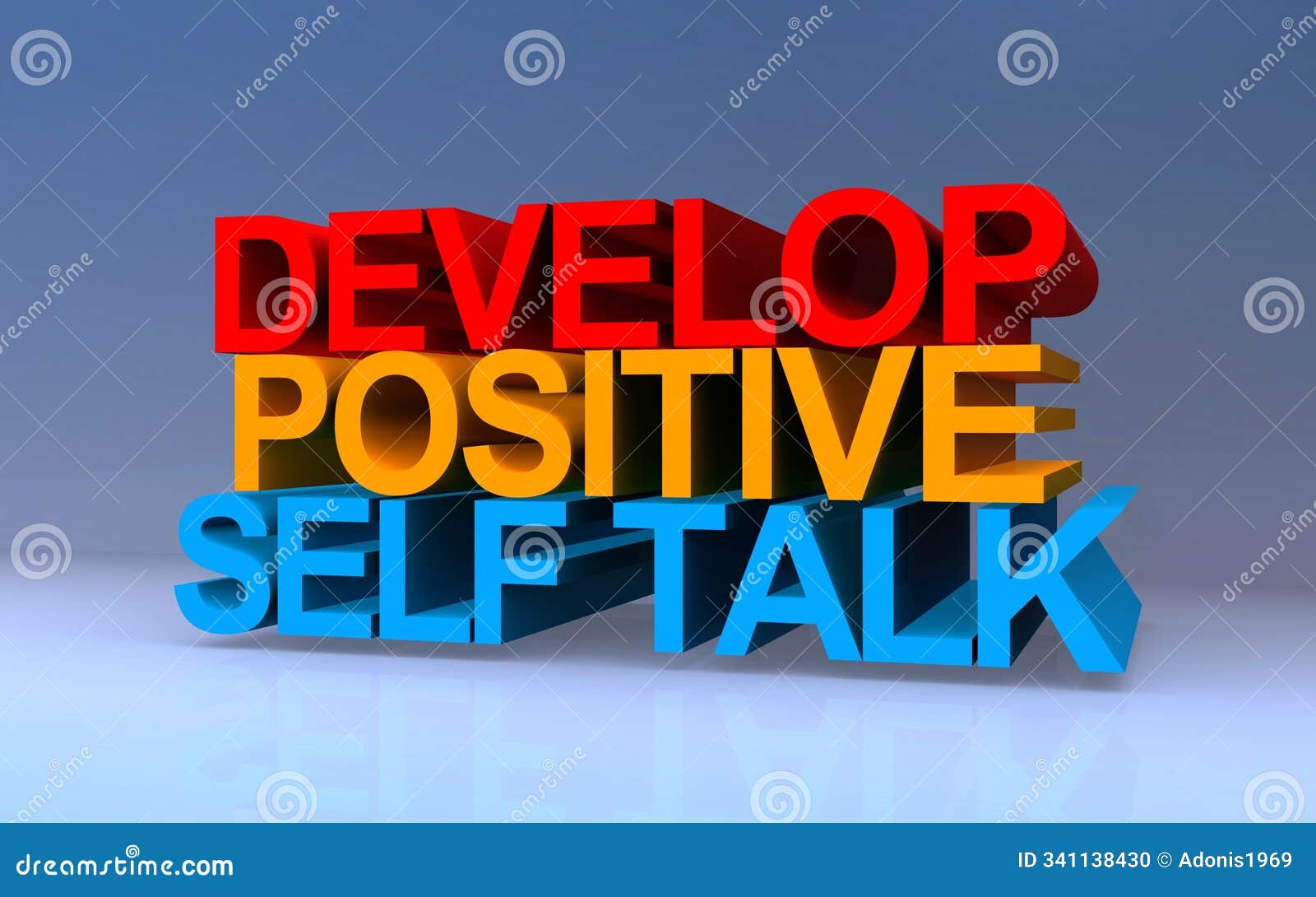 Positive Self Acceptance Of Young Woman Admiring On Reflection In ...