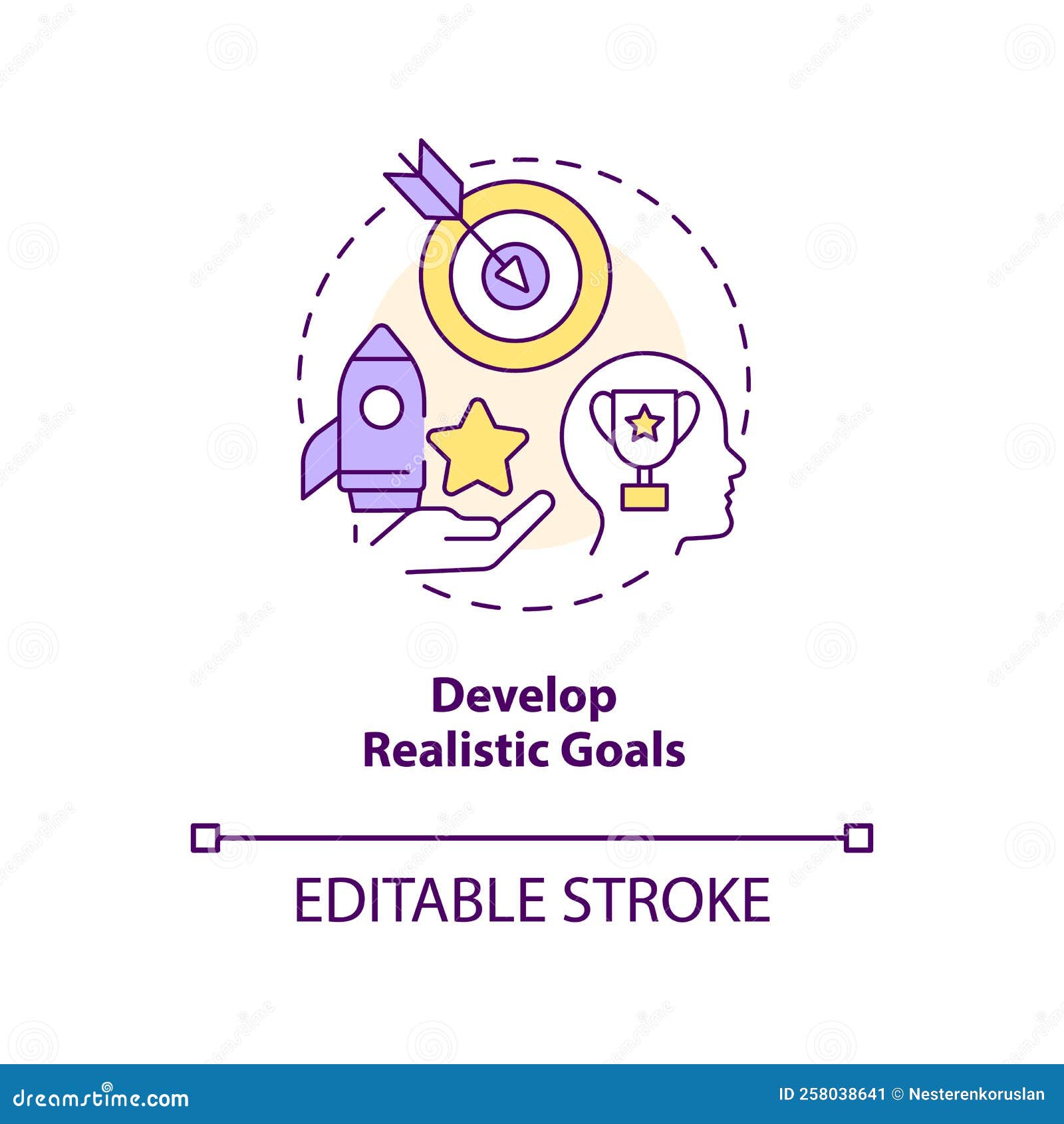 Develop Realistic Goals Concept Icon Stock Vector - Illustration of ...
