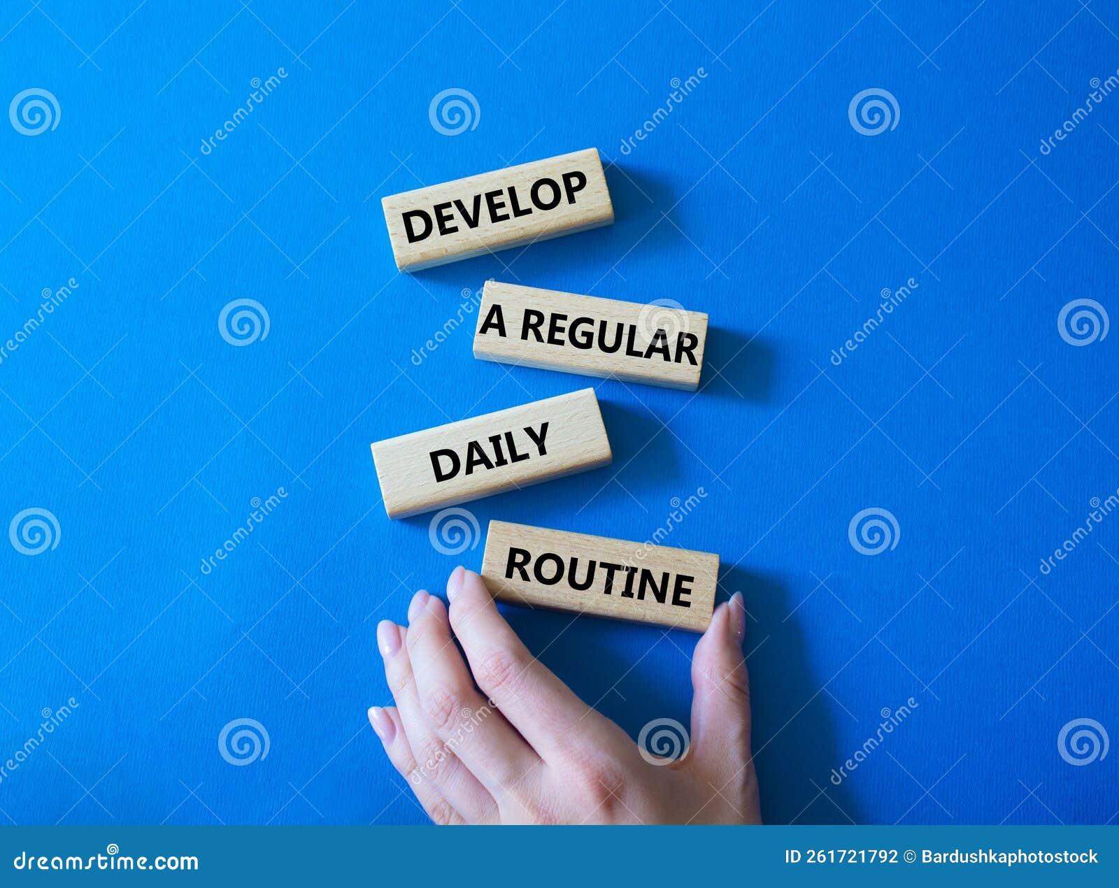 Develop a Regular daily Routine Symbol. Concept Words Develop a Regular ...