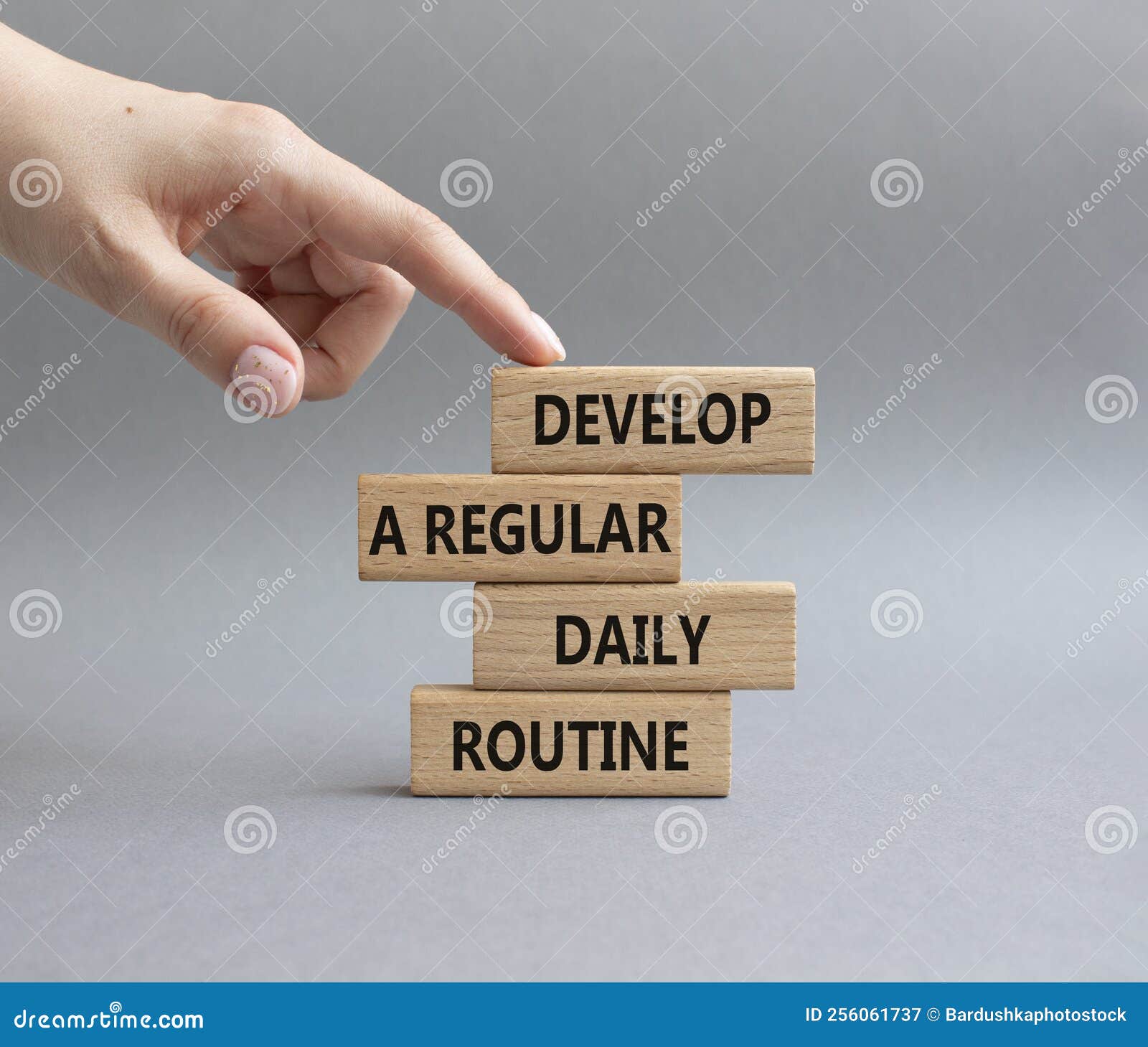 Develop a Regular daily Routine Symbol. Concept Words Develop a Regular ...