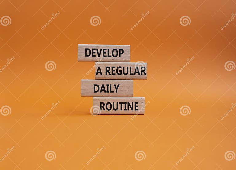 Develop a Regular daily Routine Symbol. Concept Words Develop a Regular ...