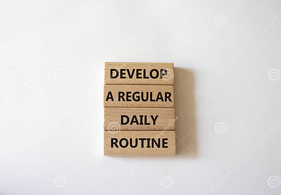 Develop a Regular daily Routine Symbol. Concept Words Develop a Regular ...