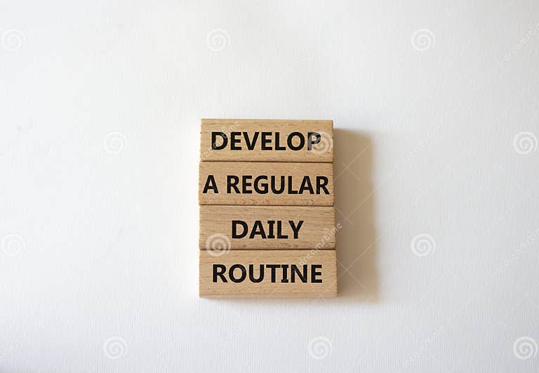 Develop a Regular daily Routine Symbol. Concept Words Develop a Regular ...