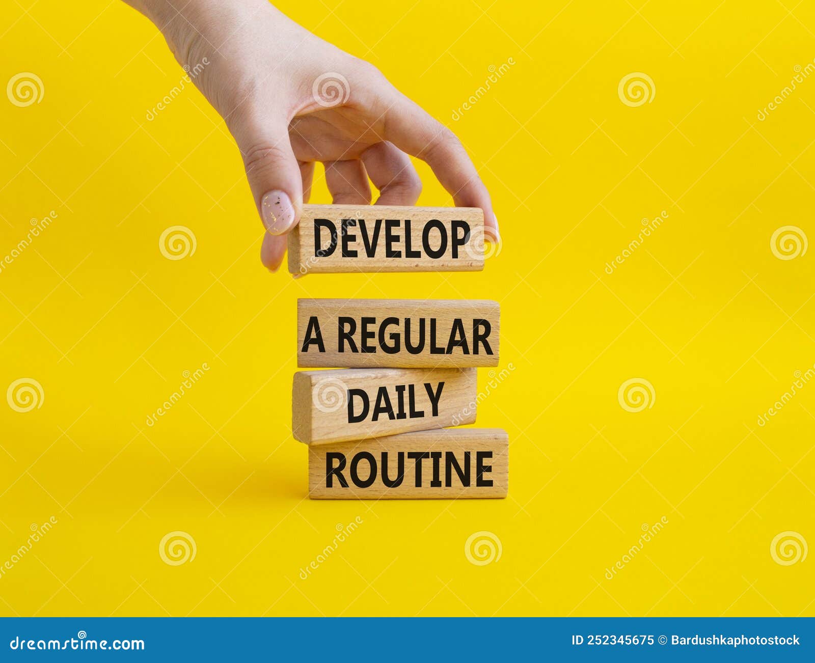 Develop a Regular daily Routine Symbol. Concept Words Develop a Regular ...