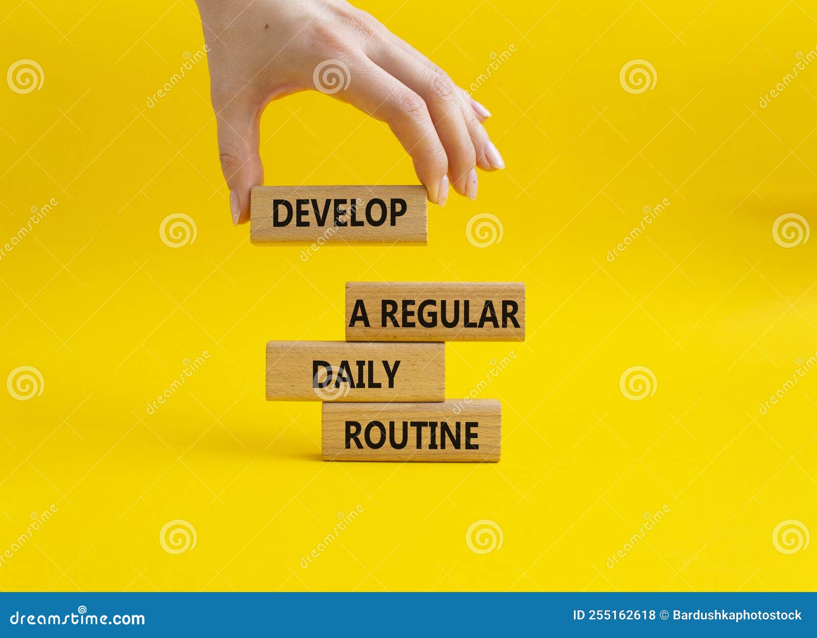 Develop a Regular daily Routine Symbol. Concept Words Develop a Regular ...