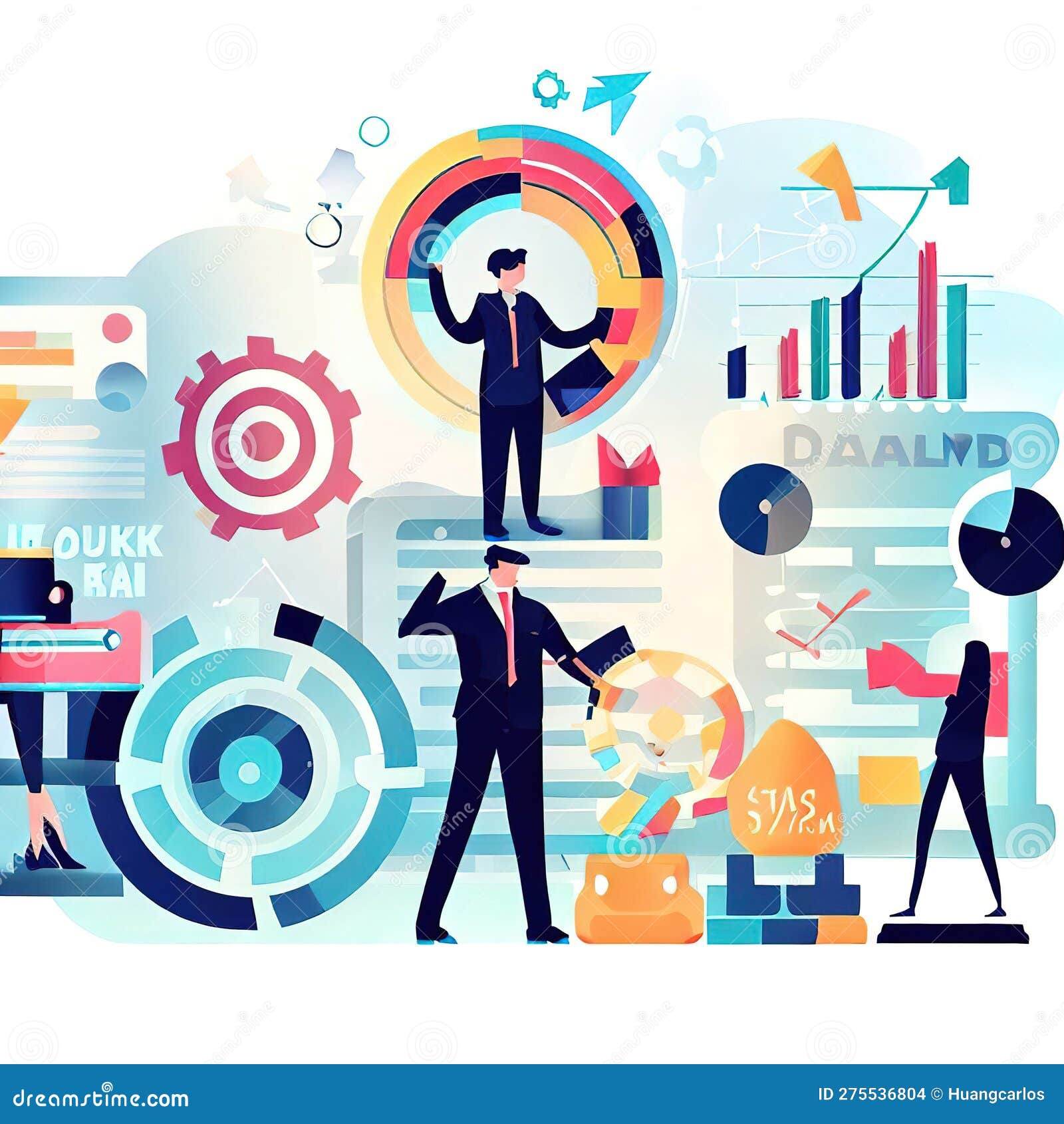 Develop Sales Plans and Achieve Sales Goals,illustration Style,big Data ...