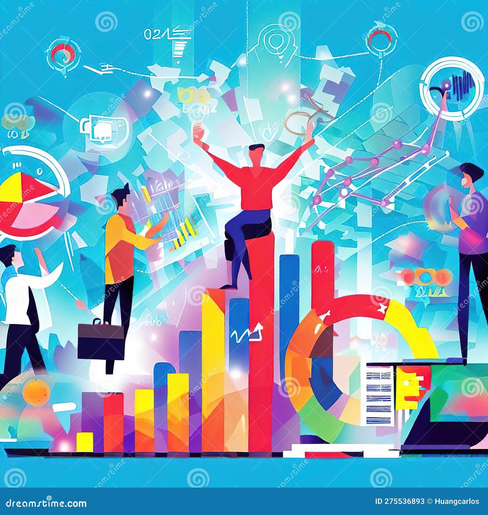 Develop Sales Plans and Achieve Sales Goals,illustration Style,big Data ...