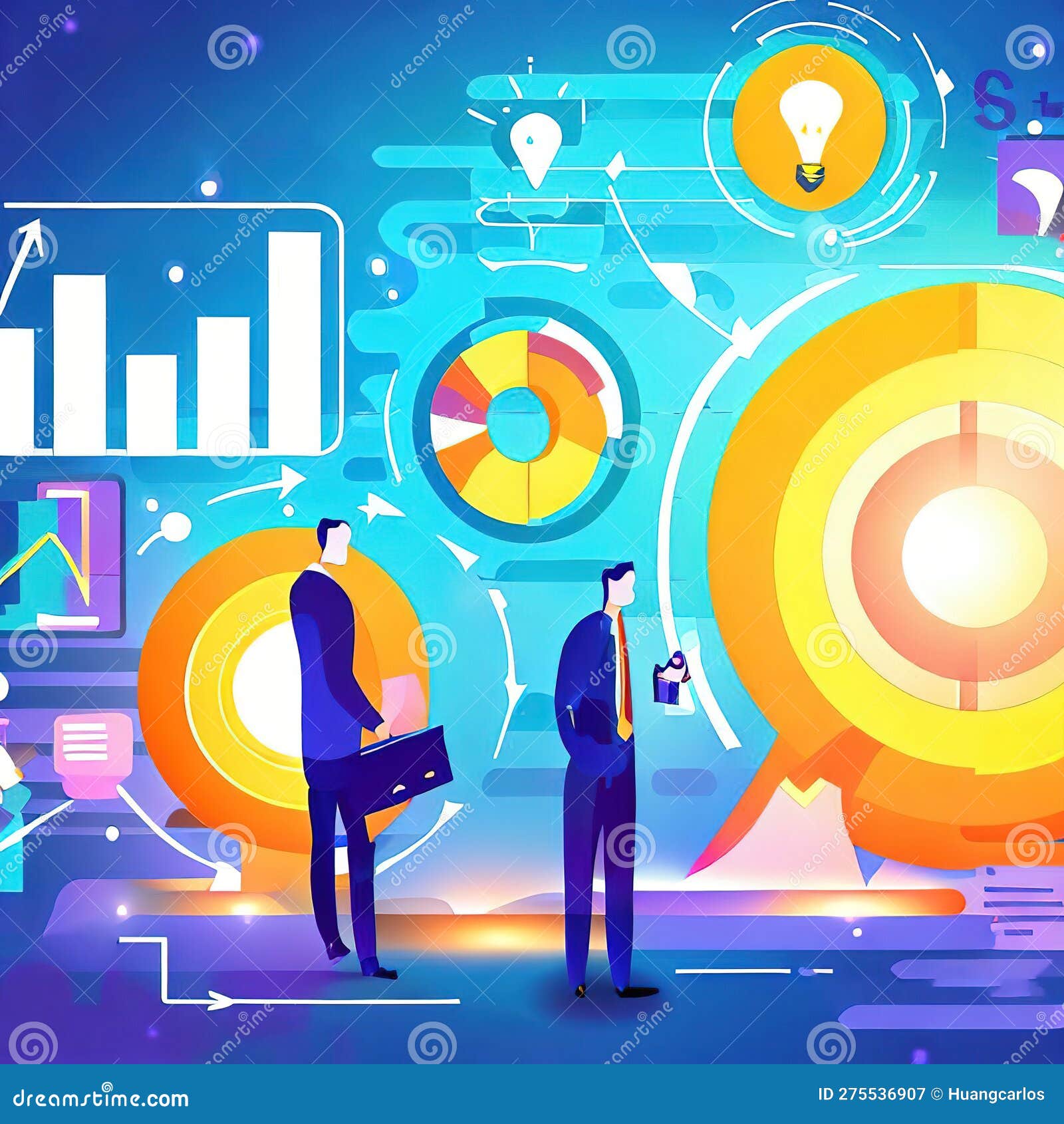 Develop Sales Plans and Achieve Sales Goals,illustration Style,big Data ...