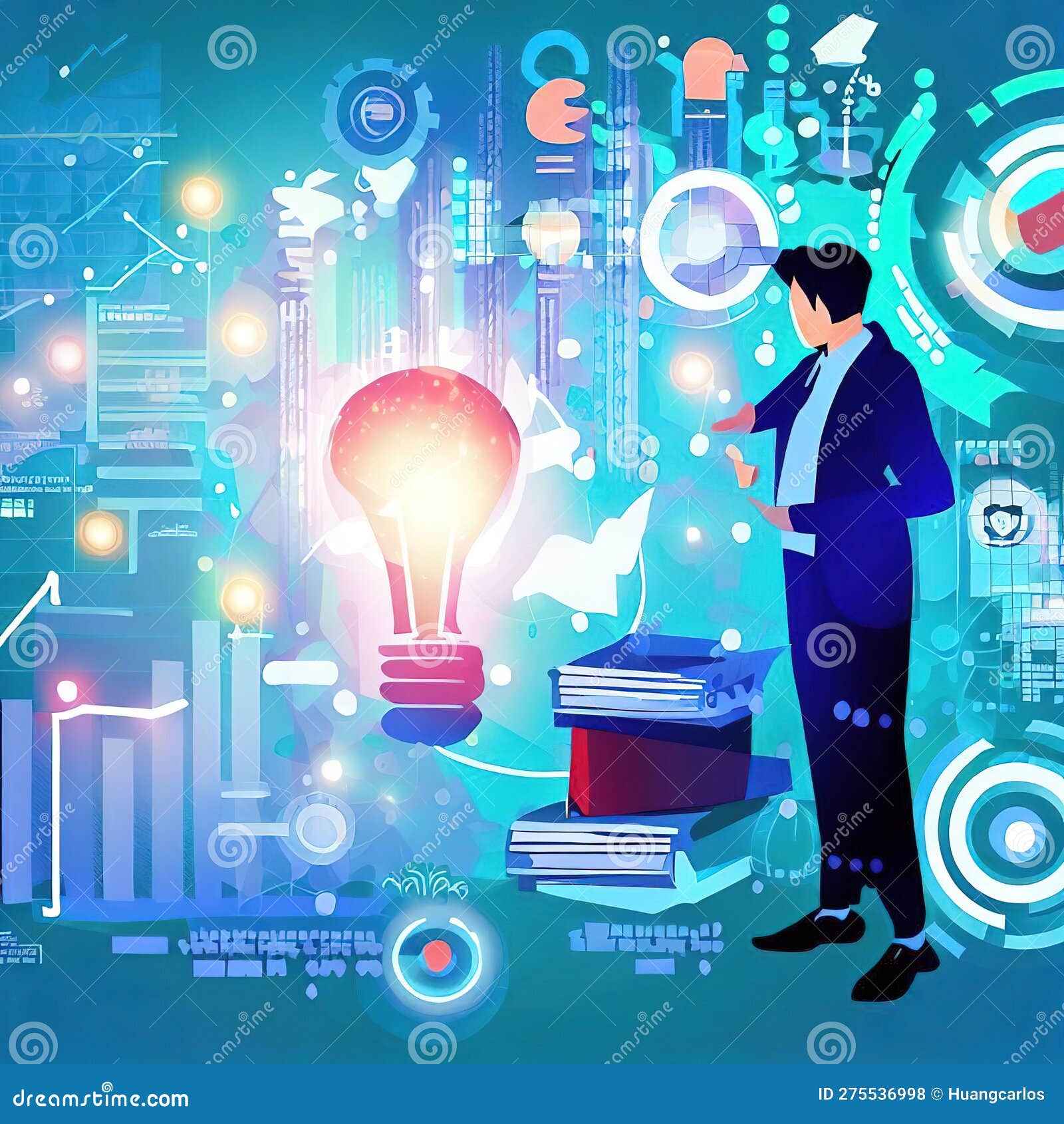 Develop Sales Plans and Achieve Sales Goals,illustration Style,big Data ...