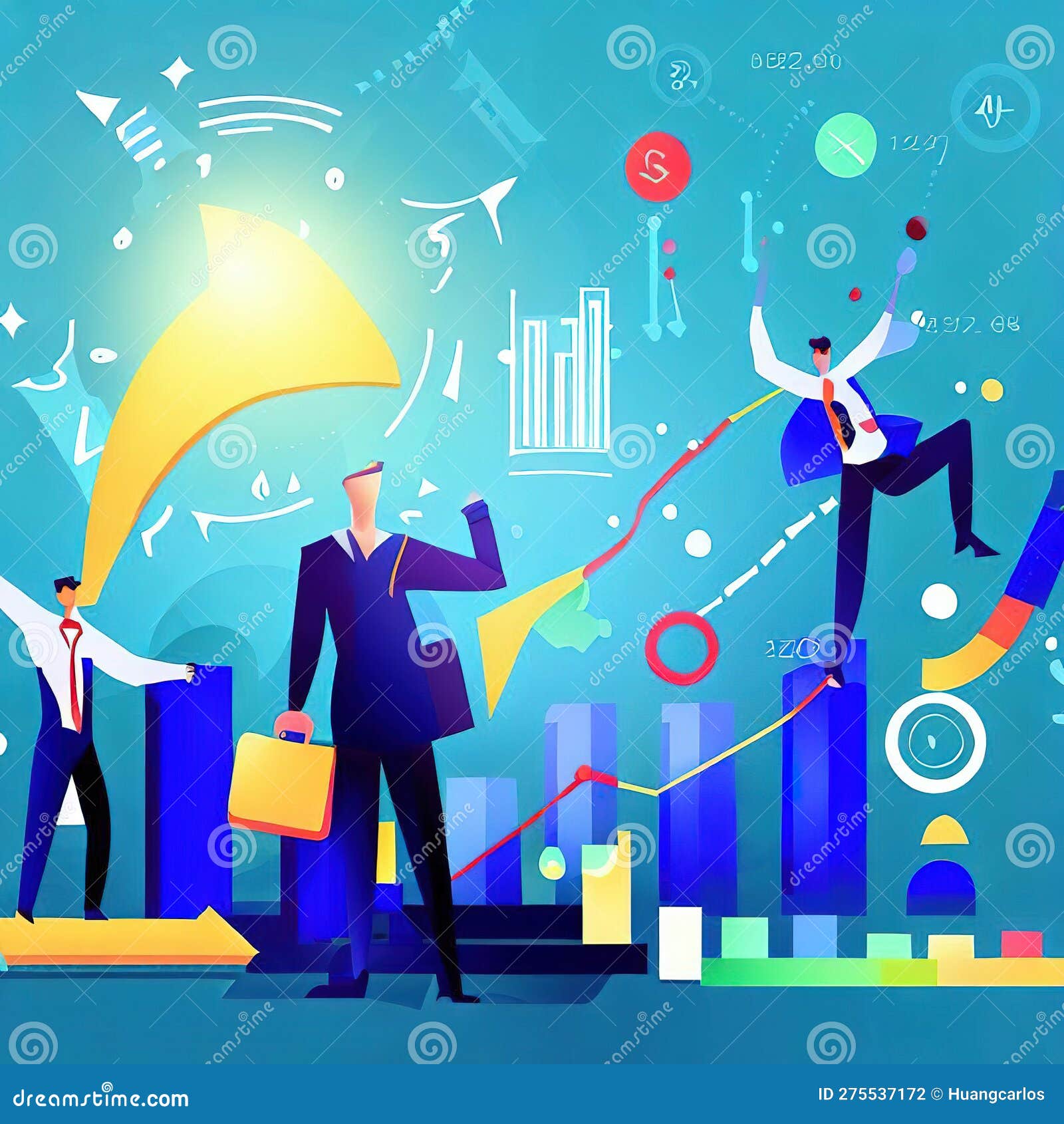 Develop Sales Plans and Achieve Sales Goals,illustration Style,big Data ...