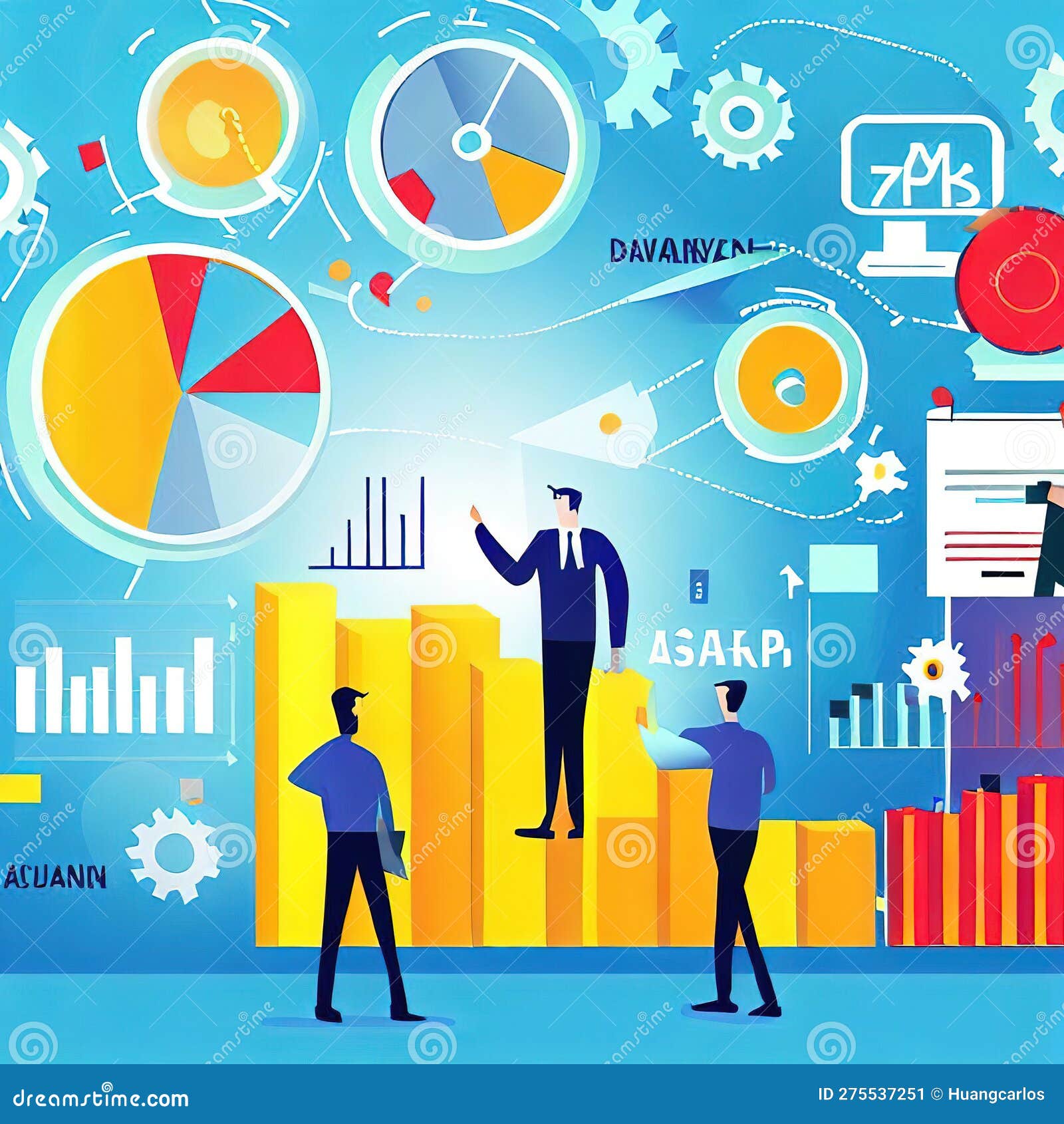 Develop Sales Plans and Achieve Sales Goals,illustration Style,big Data ...