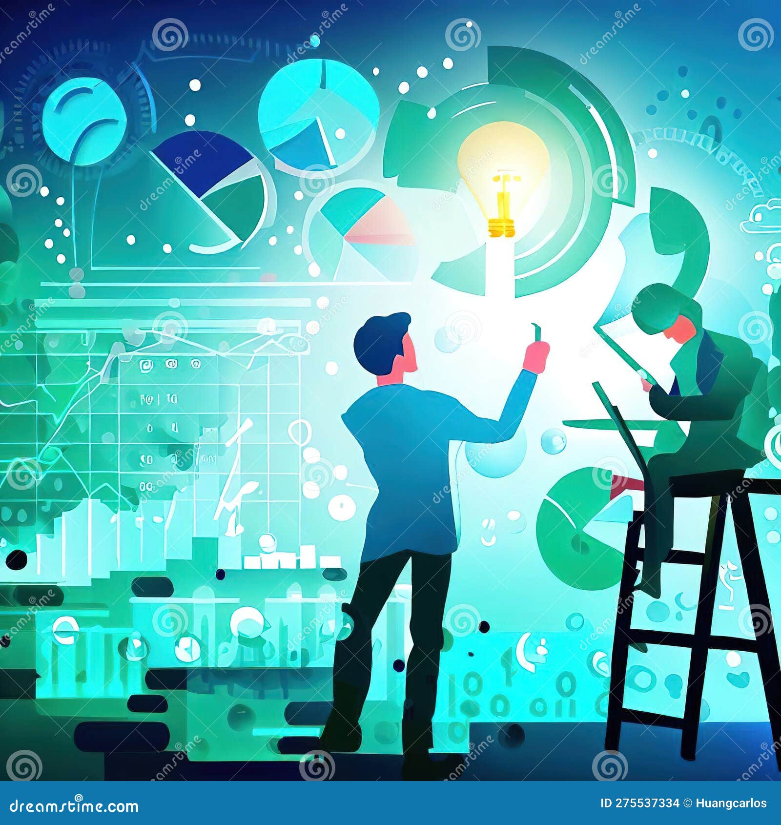 Develop Sales Plans and Achieve Sales Goals,illustration Style,big Data ...