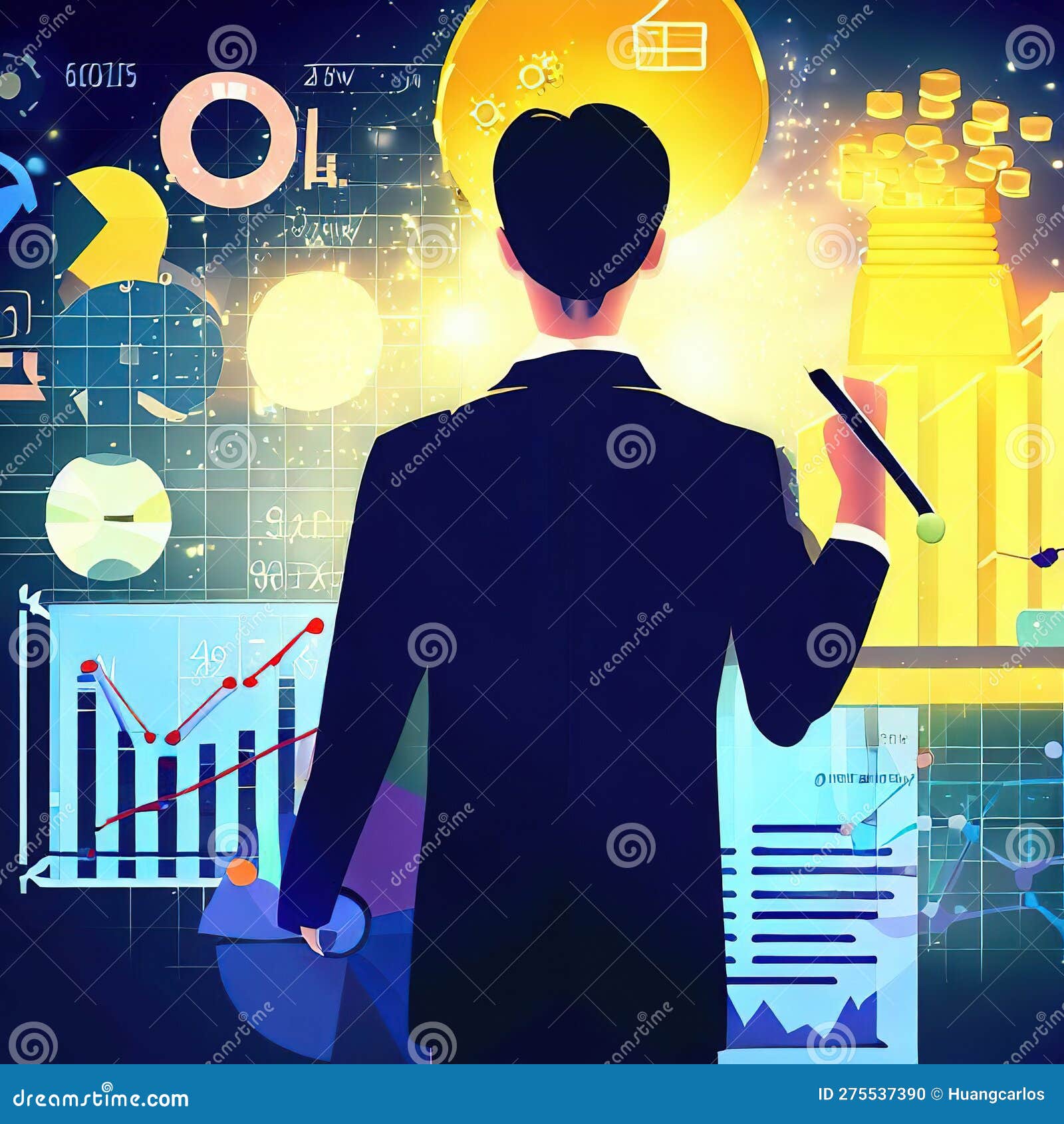 Develop Sales Plans and Achieve Sales Goals,illustration Style,big Data ...