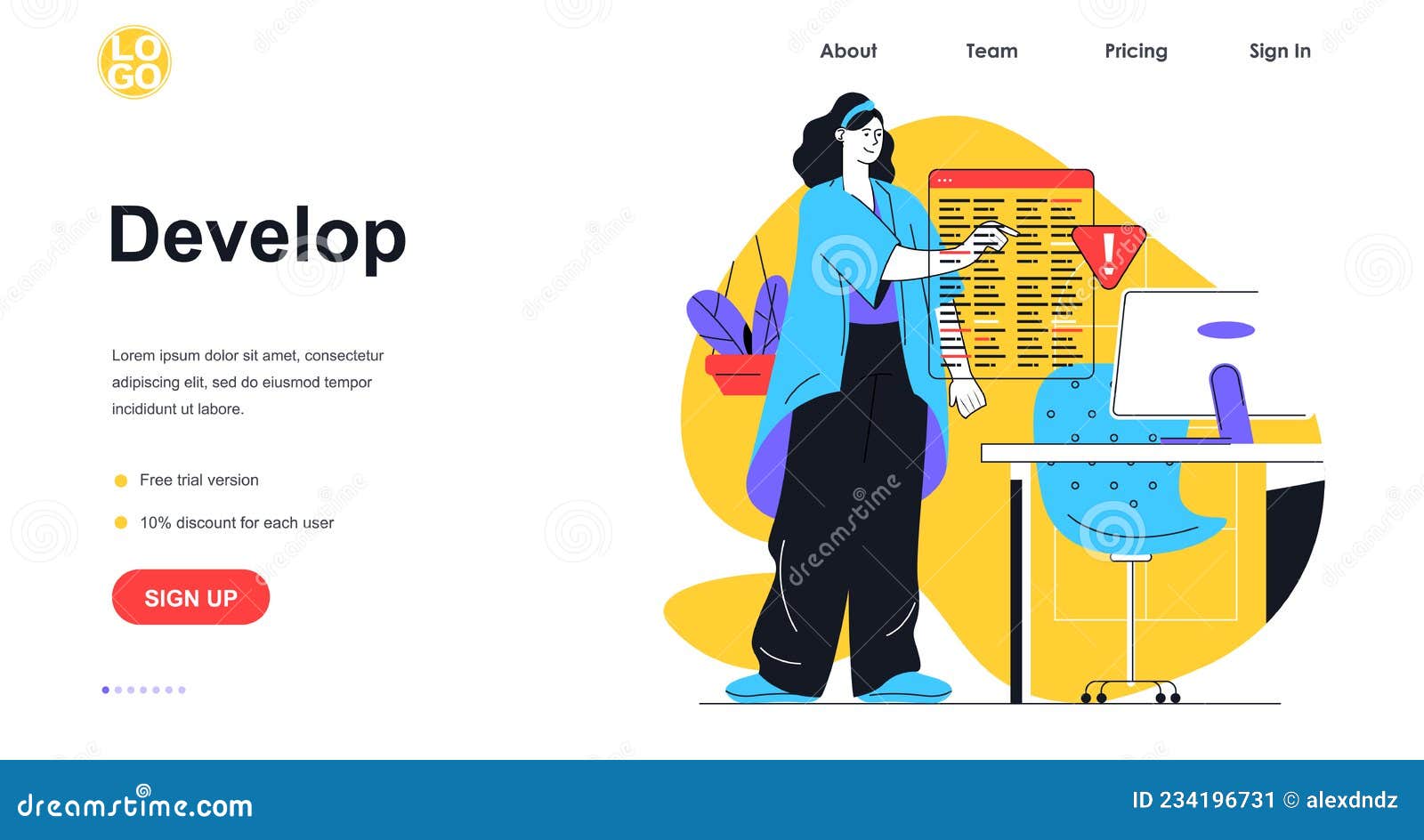 Develop Software Web Banner Concept. Stock Vector - Illustration of ...