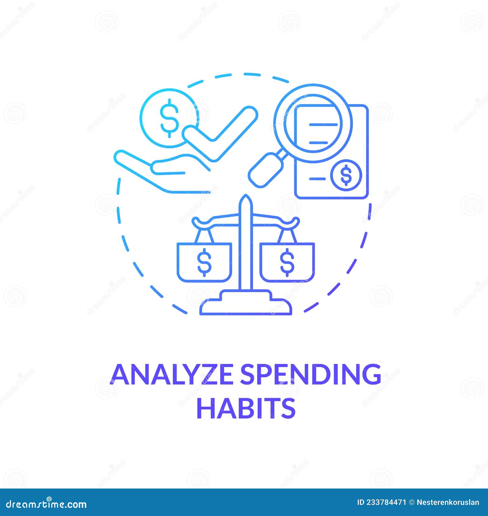 Develop Spending Habits Concept Icon Stock Vector - Illustration of ...