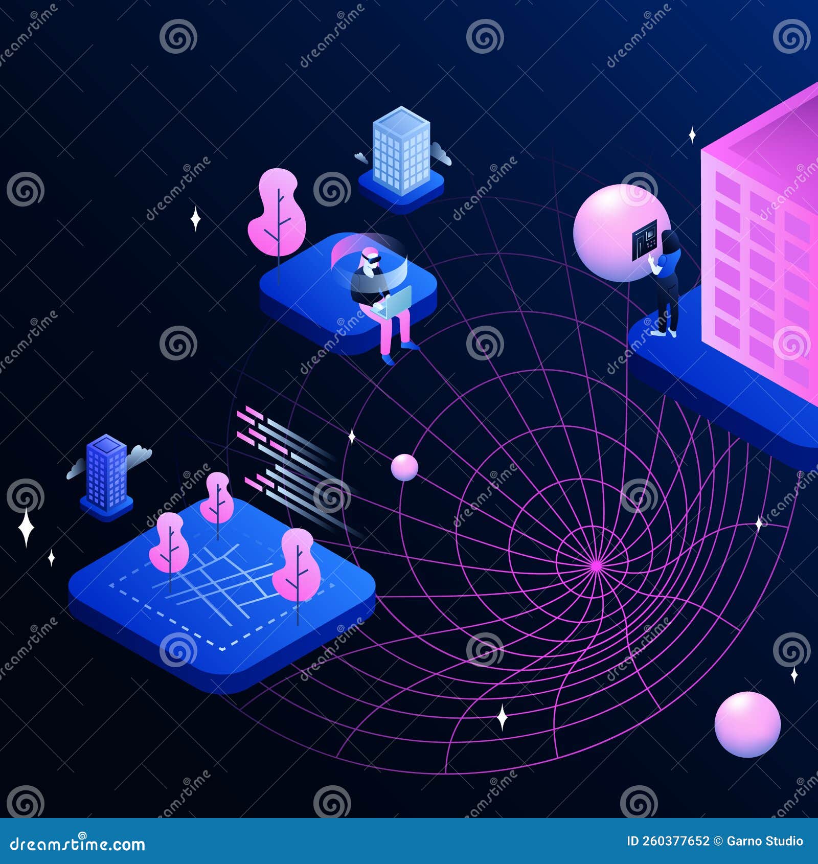 We Develop Your Personal Metaverse Illustration. Dive into the ...