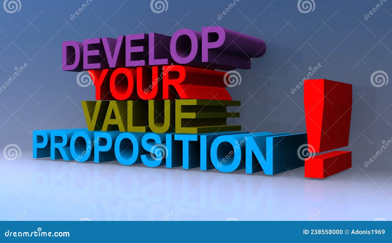 Develop Your Value Proposition on Blue Stock Illustration ...