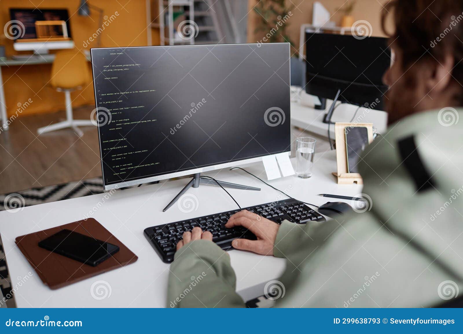 It Developer Coding in Office Stock Image - Image of indoors, design ...