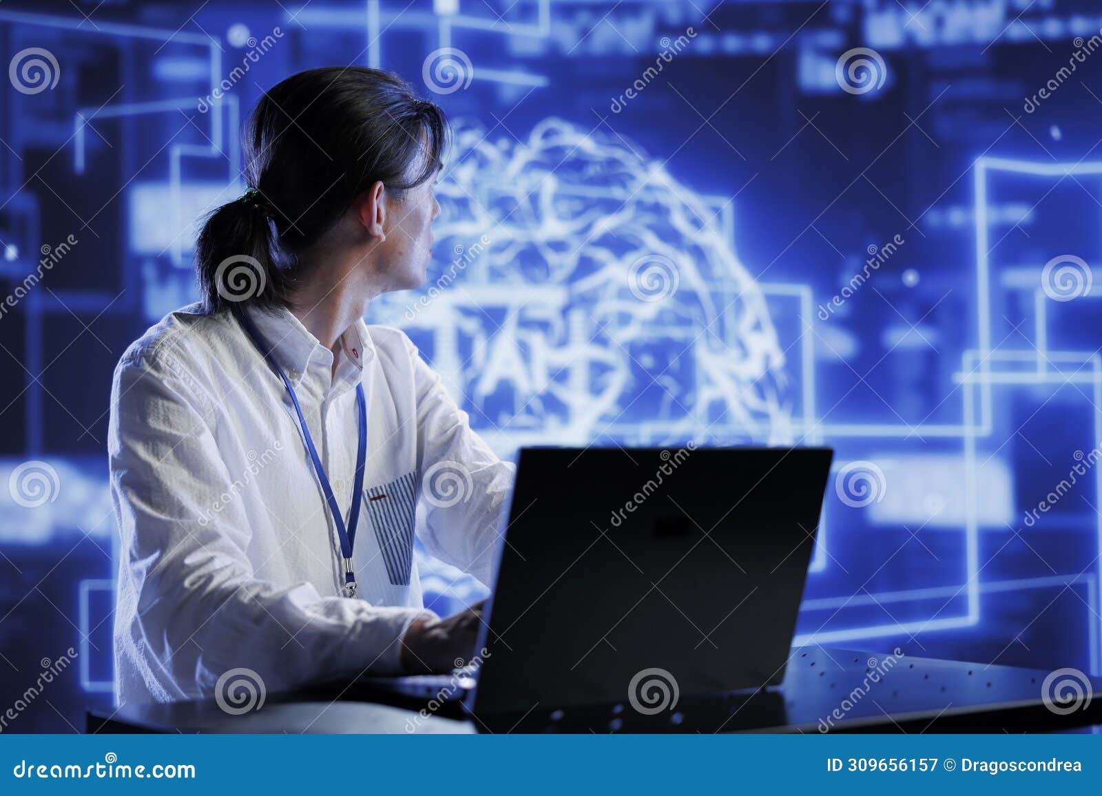 Developer Doing AI Simulation Stock Image - Image of code, digital: 309656157