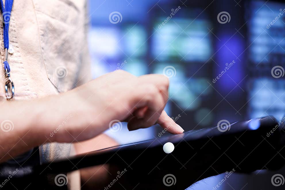 Developer in Front of Mainframe Rows Stock Photo - Image of business ...