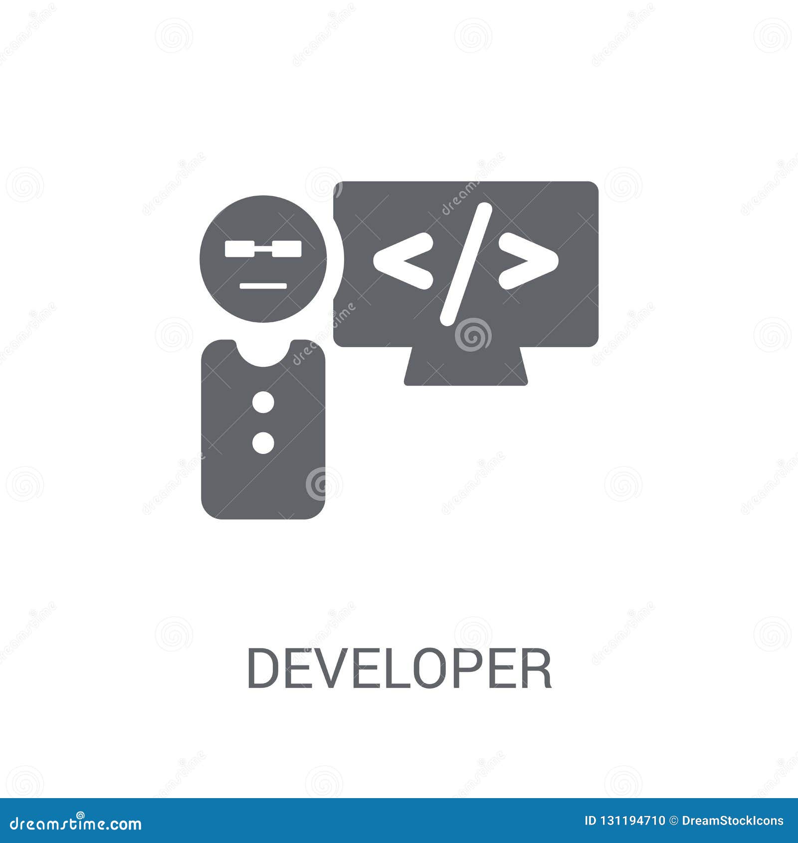 Developer Icon. Trendy Developer Logo Concept on White Background from ... Developer Icon. Trendy Developer Logo Concept on White Background from ...