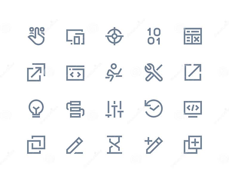Developer Icons. Line Series Stock Vector - Illustration of notes ...