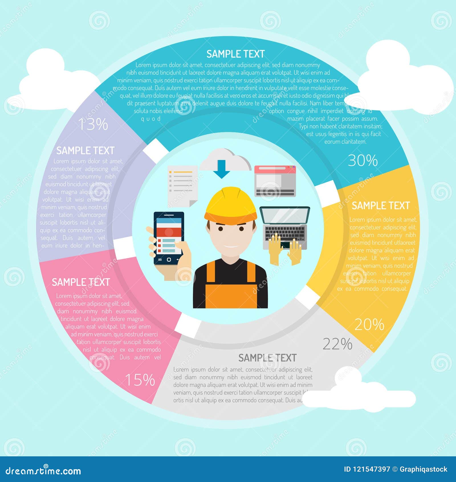 Developer Infographic stock vector. Illustration of character - 121547397