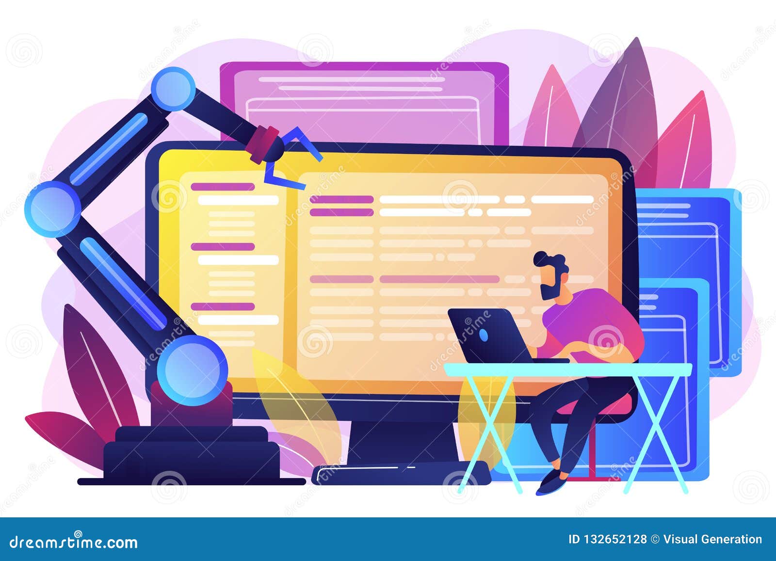 Open Automation Architecture Concept Vector Illustration Stock Vector Illustration Of