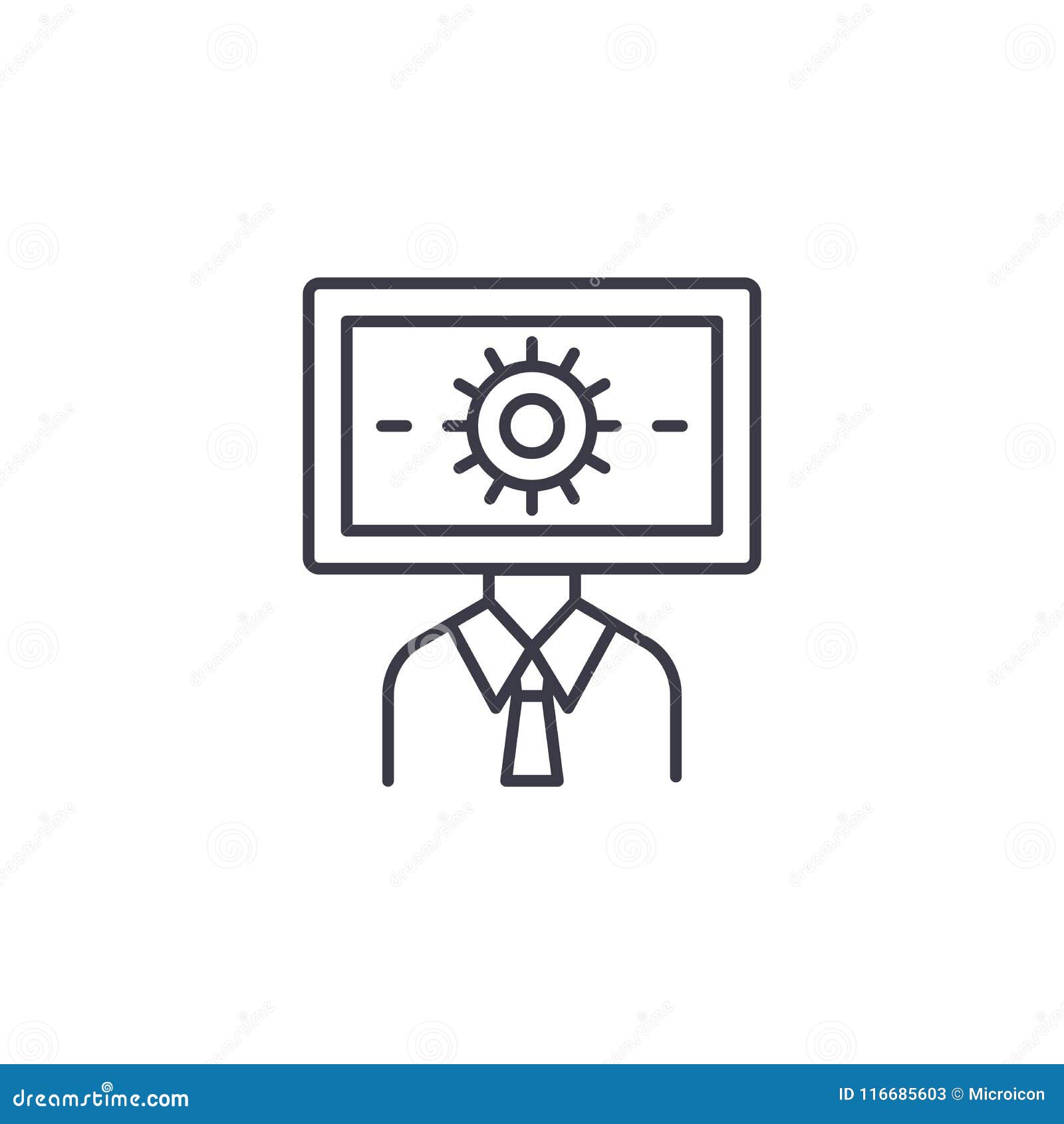 Developer Linear Icon Concept. Developer Line Vector Sign, Symbol ...