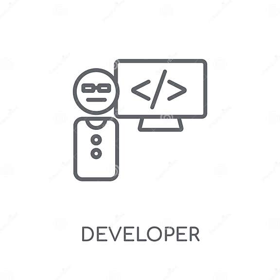 Developer Linear Icon. Modern Outline Developer Logo Concept on Stock ...