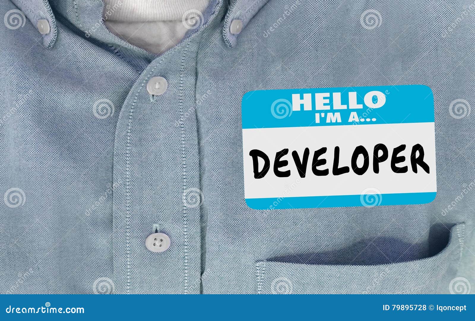 Developer Name Tag Sticker Shirt Word Stock Illustration - Illustration ...
