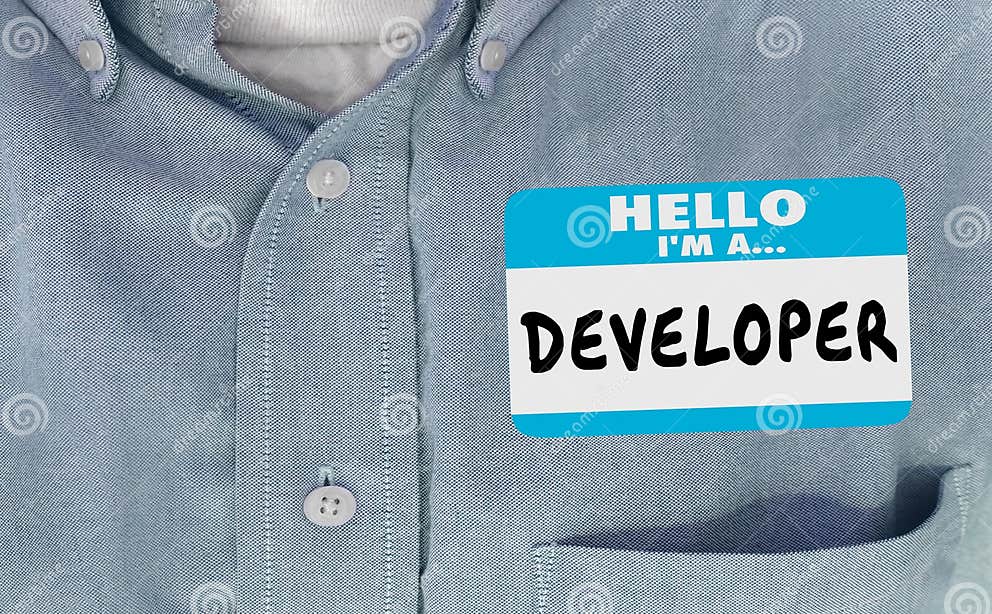 Developer Name Tag Sticker Shirt Word Stock Illustration - Illustration ...