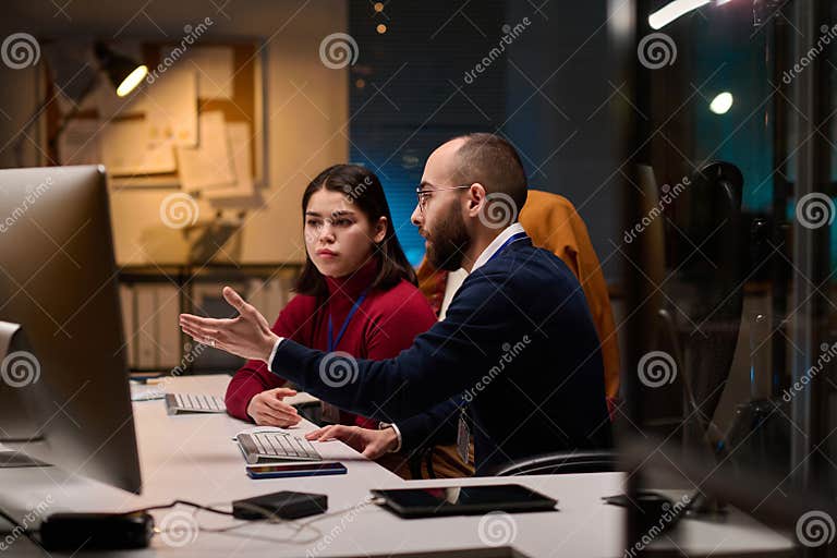 It Developer Pointing at Computer Screen Stock Photo - Image of ...