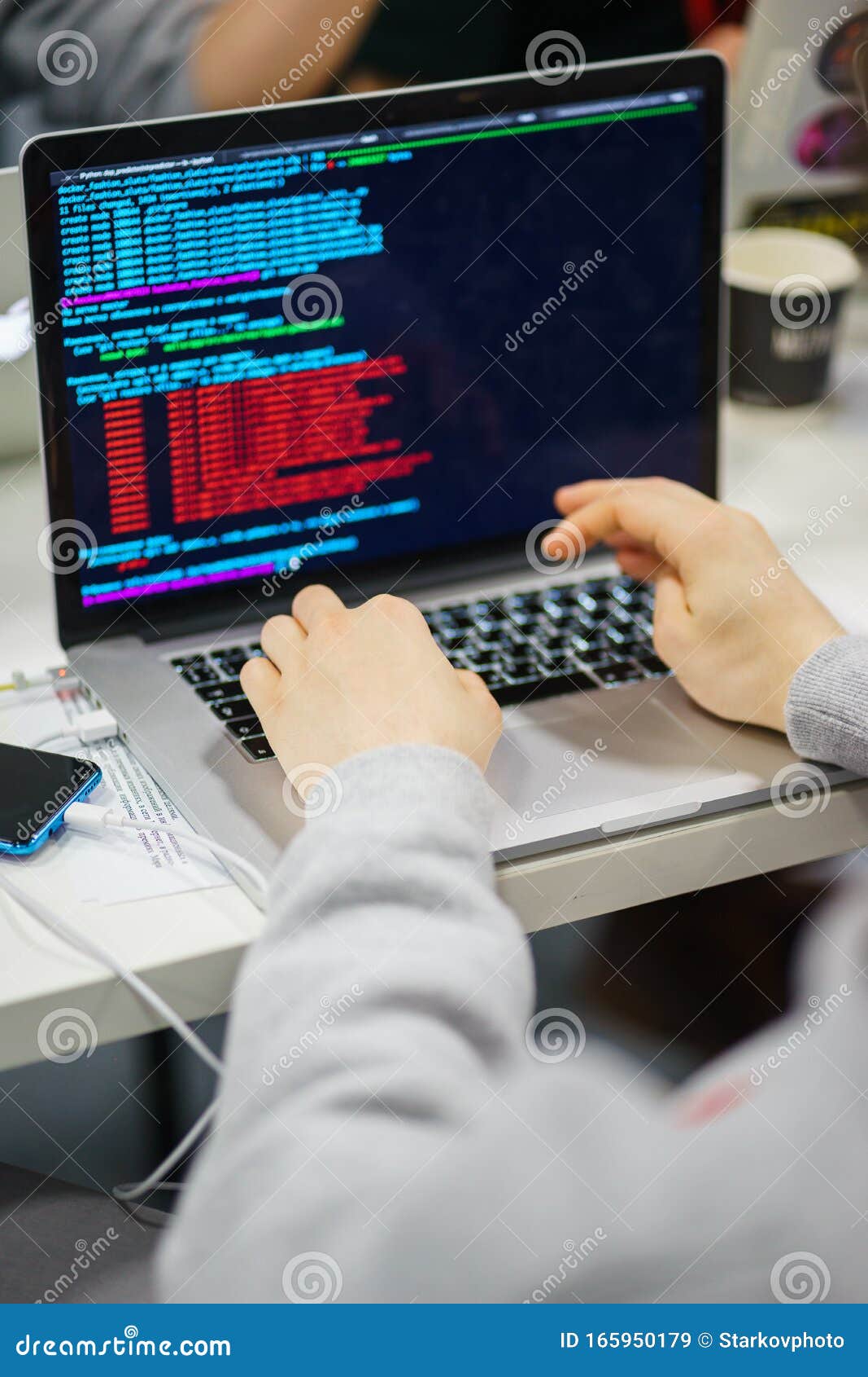 Process Of Writing Source Code Animation Virtual Field Of Software With Source Code Program