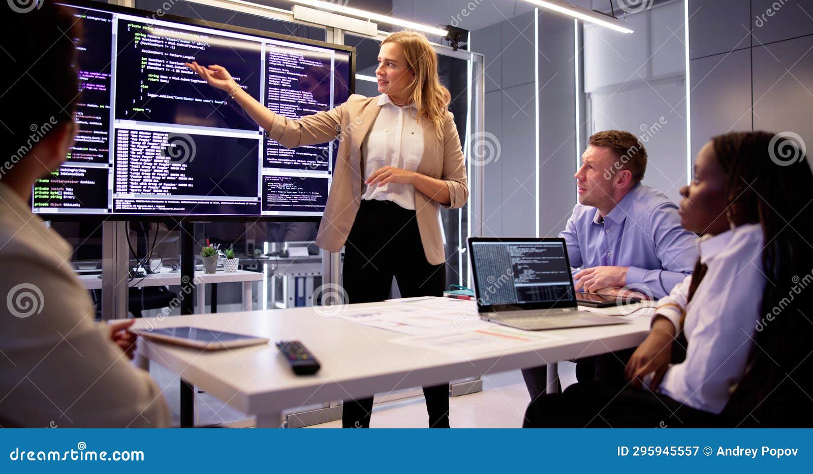 Developer Programmer Team Meeting Stock Image - Image of software ...