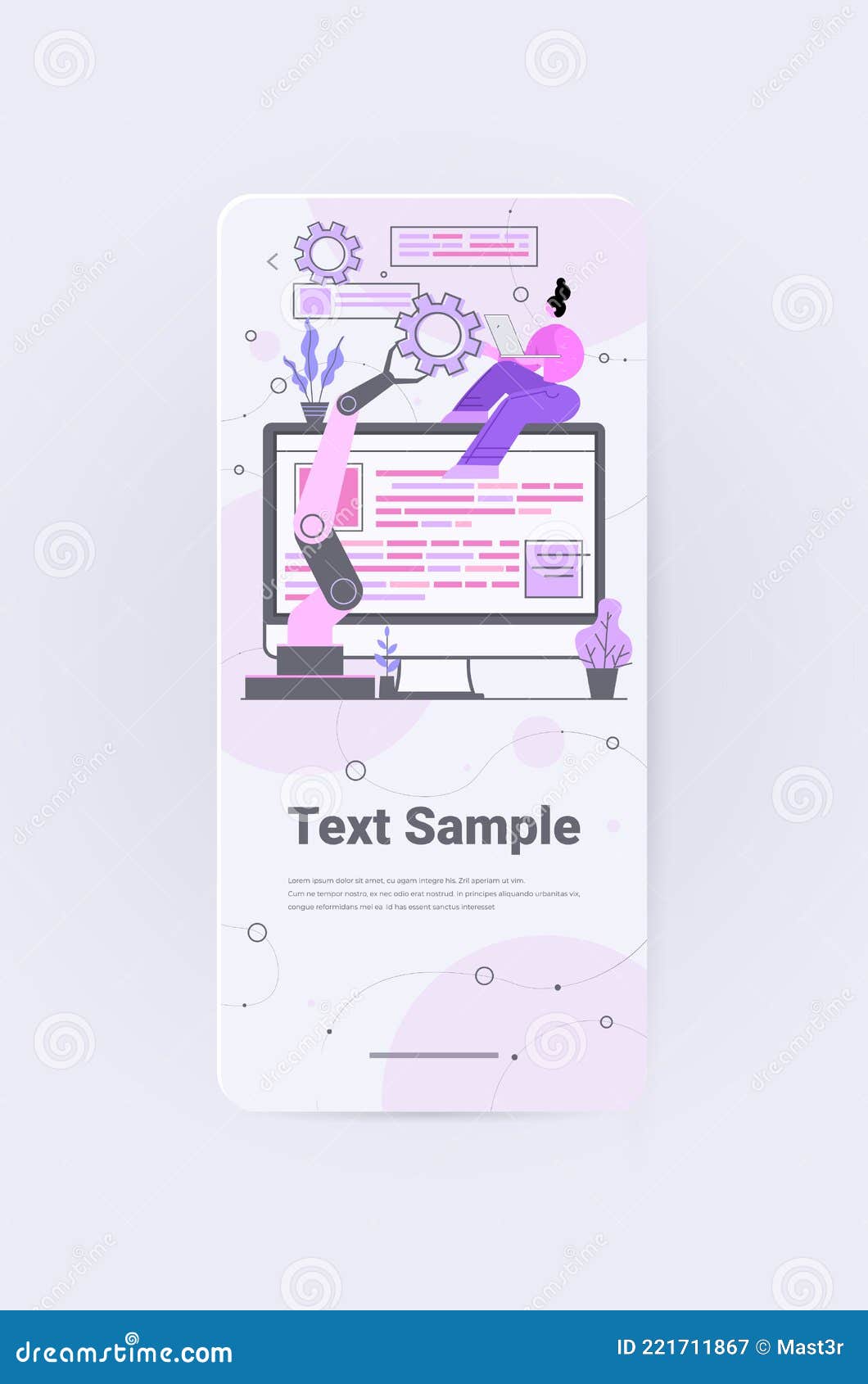 Developer with Robotic Hand Creating Mobile Website Ui Web Application Development Program ...