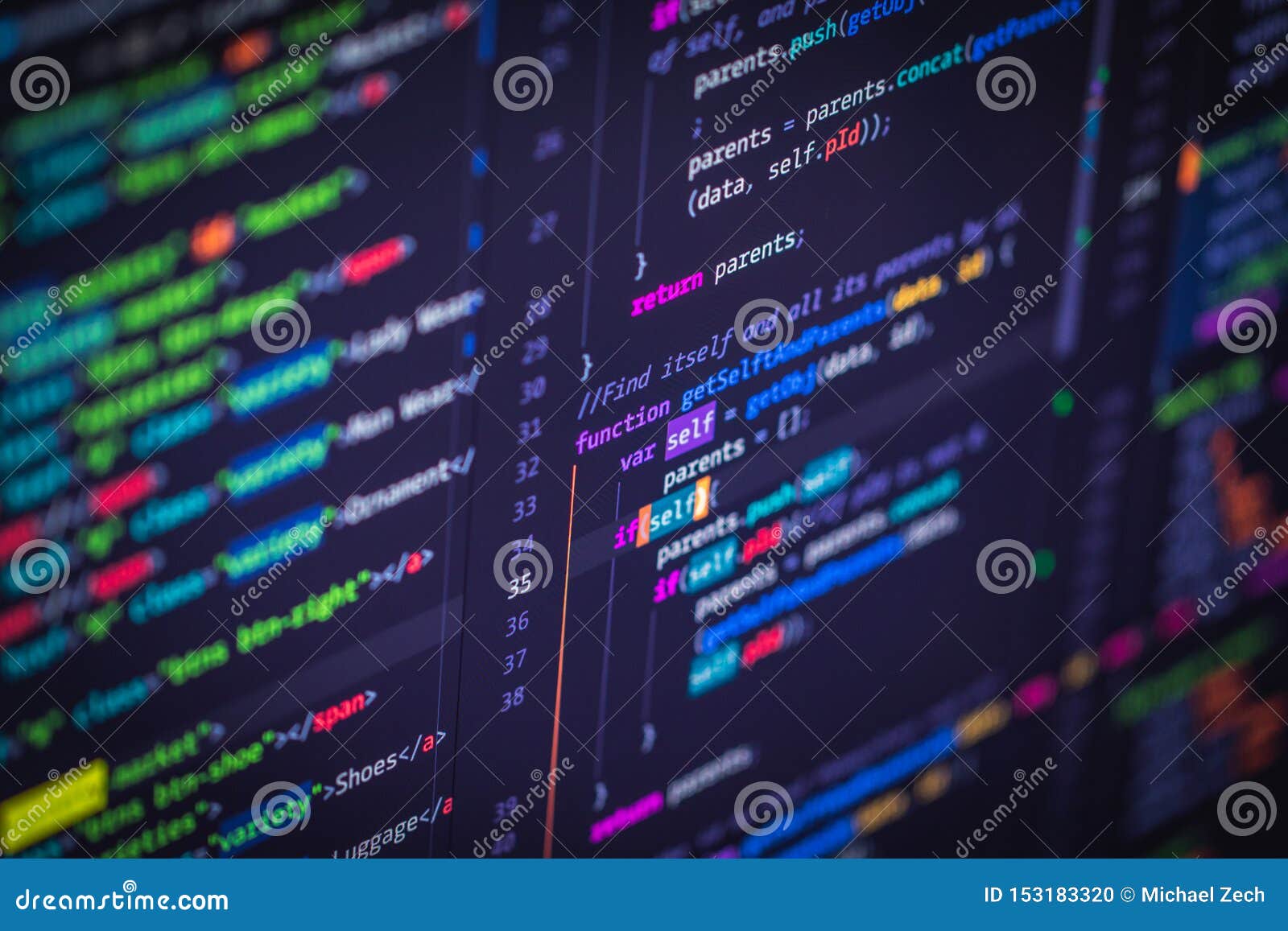 Developer Screen with Colored Website Programming Code Stock Photo ... Developer Screen with Colored Website Programming Code Stock Photo ...