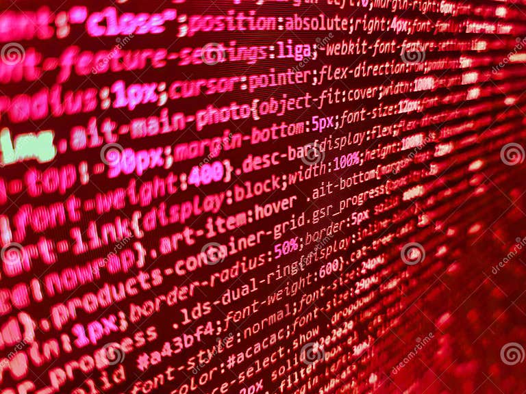 Developer Software Programming Code. Screenshot with Random Parts of Program Code Stock Image ...