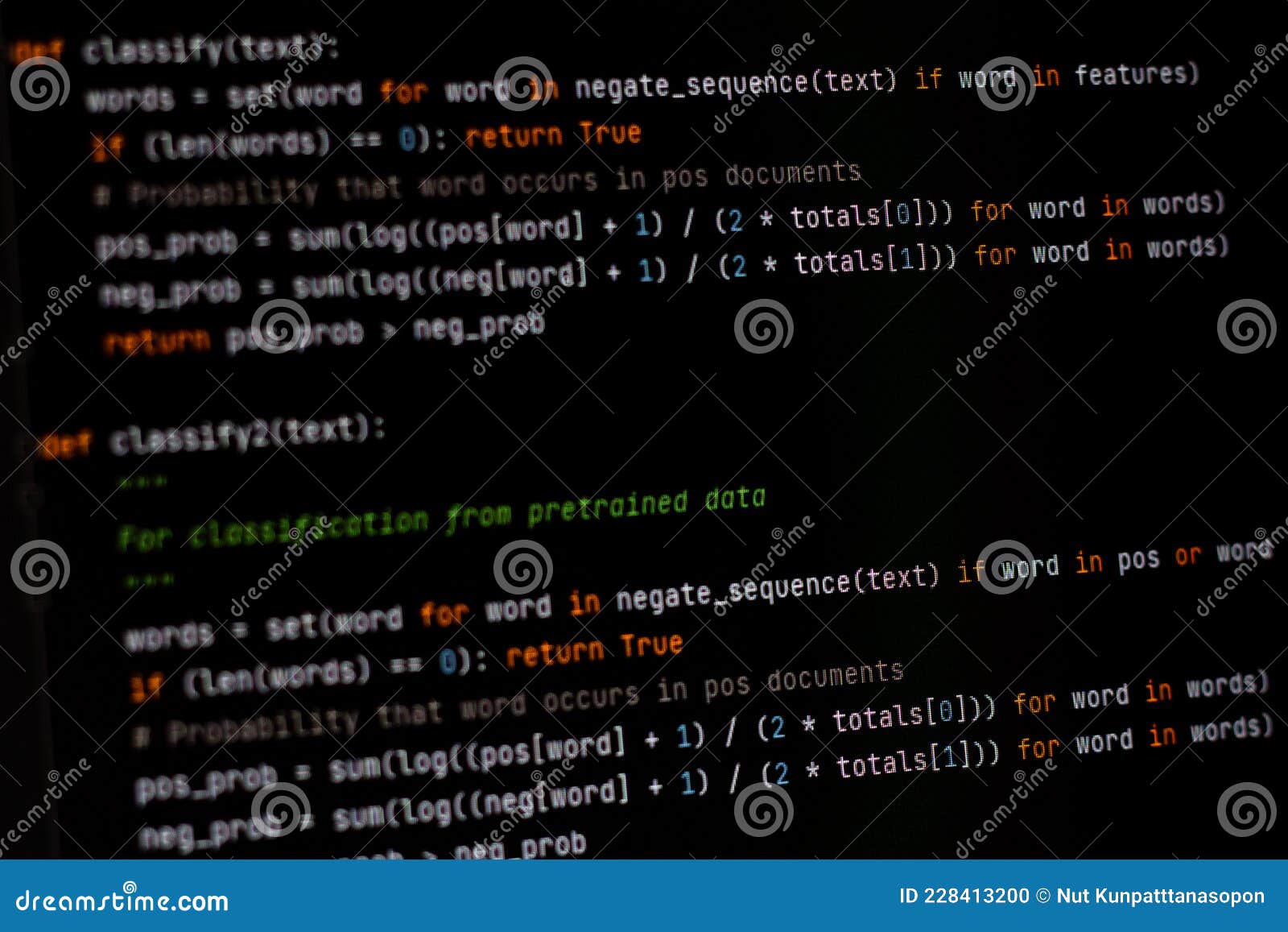 Developer Software Source Code on Monitor Screen. Writing Script of ...