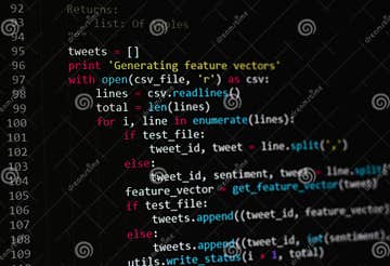 Developer Software Source Code on Monitor Screen. Writing Script of ...