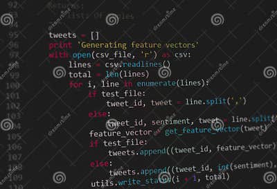 Developer Software Source Code on Monitor Screen. Writing Script of ...